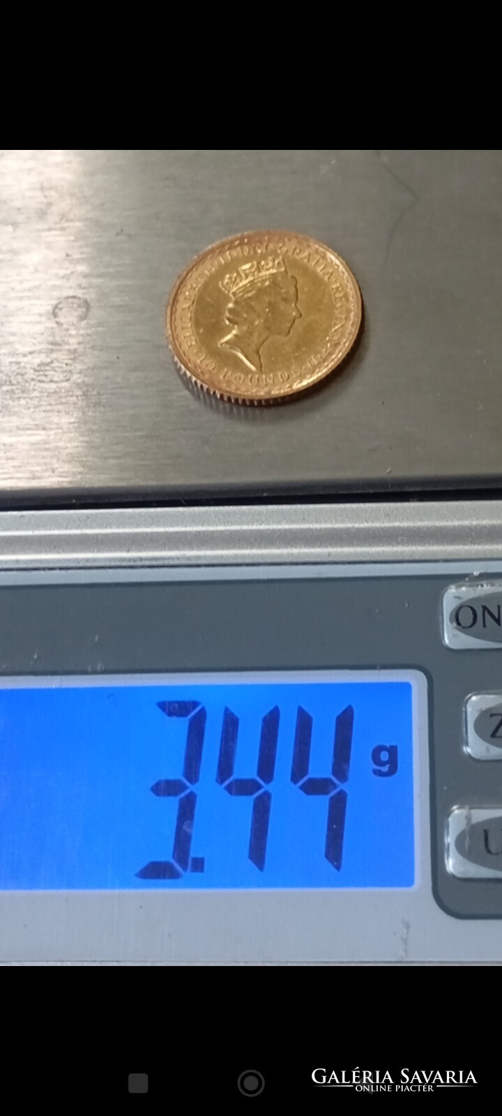 1987-es arany 0,1 unciás/3,4 g,917 finomságú/ angol 10 Font ...