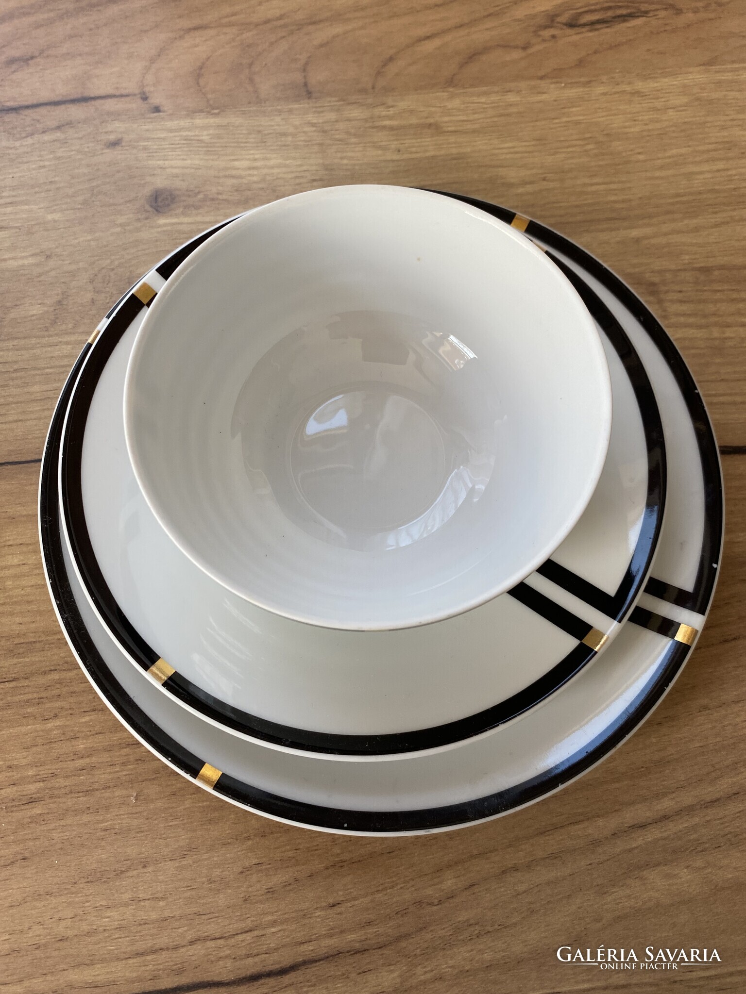 Rosenthal Studio Line Cupola Nera art deco stílusú porcelán reggeliző ...