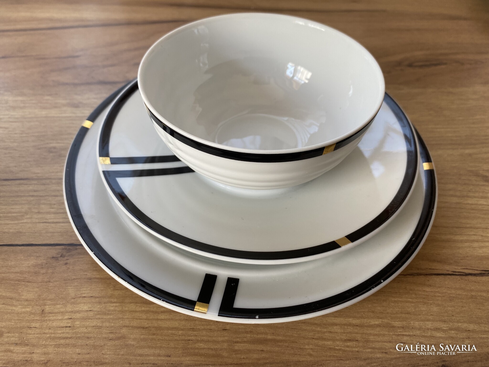 Rosenthal Studio Line Cupola Nera art deco stílusú porcelán reggeliző ...