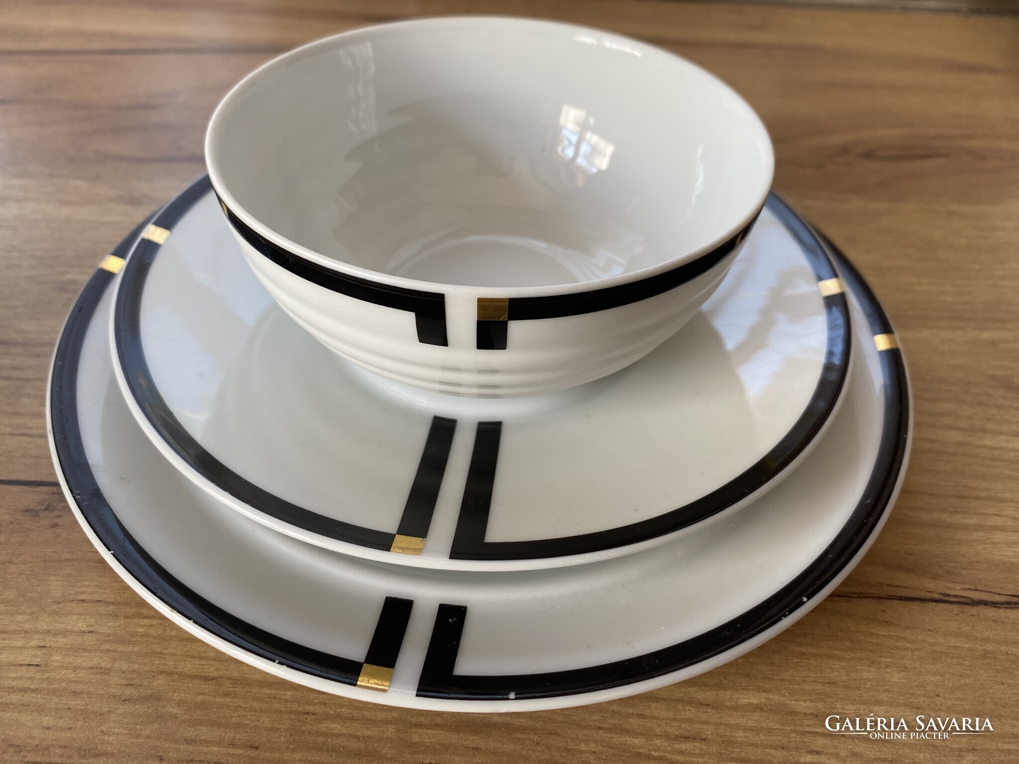 Rosenthal Studio Line Cupola Nera art deco stílusú porcelán reggeliző ...