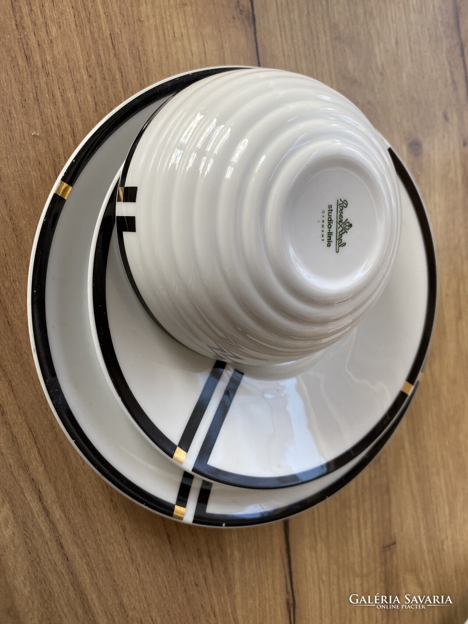 Rosenthal Studio Line Cupola Nera art deco stílusú porcelán reggeliző ...
