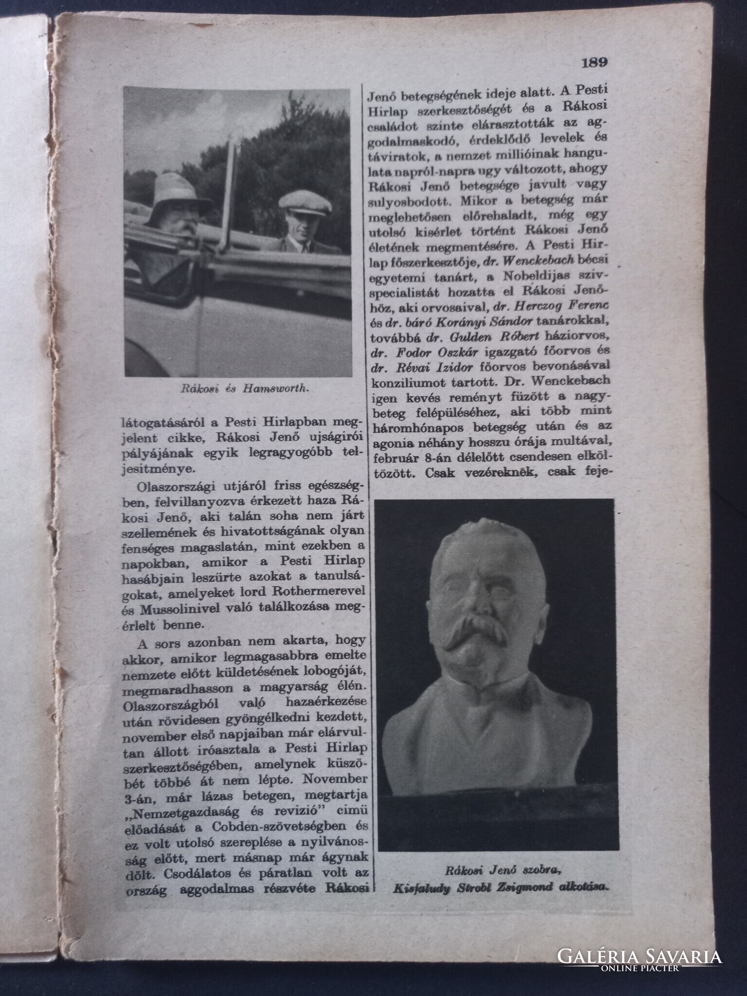 Cikkek, reklámok a Pesti Est kiadványból 1929 - Hiányos, nem a teljes ...