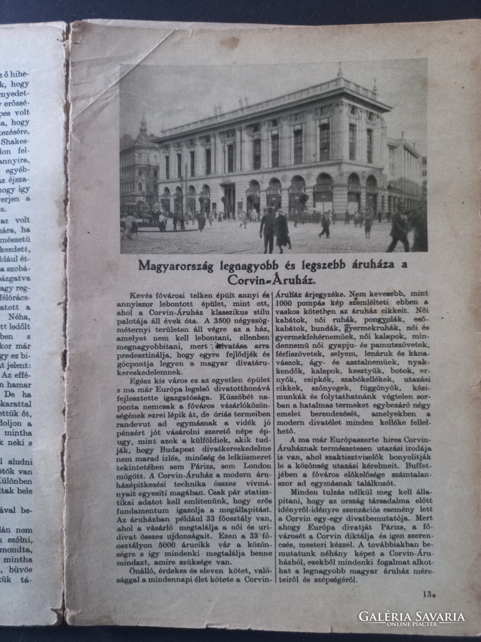 Cikkek, reklámok a Pesti Est kiadványból 1929 - Hiányos, nem a teljes ...