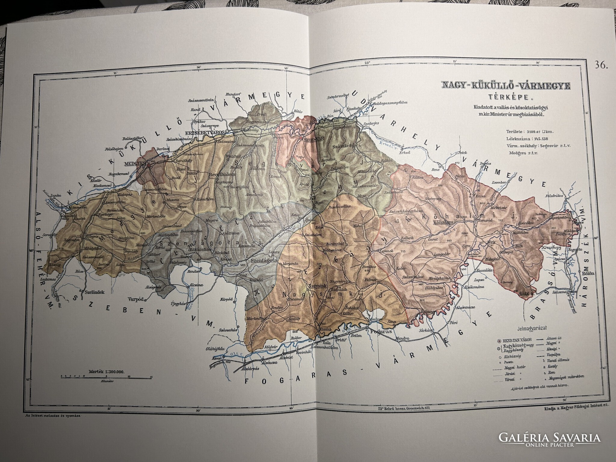 Nagy-Küküllő vármegye térképe 36. Kogutowicz 1905 Történelmi ...