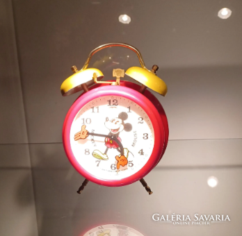 Német vintage Mickey Mouse ébresztőóra - Dupla harangos retro Walt ...