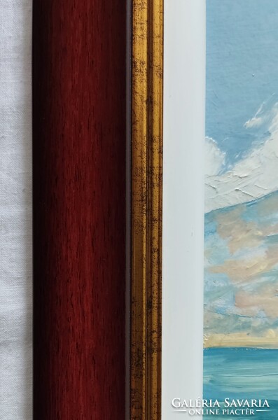 V. Tóth Gábor "Ladikok a fövenyen" c. olajfestmény keretben, ingyen ...